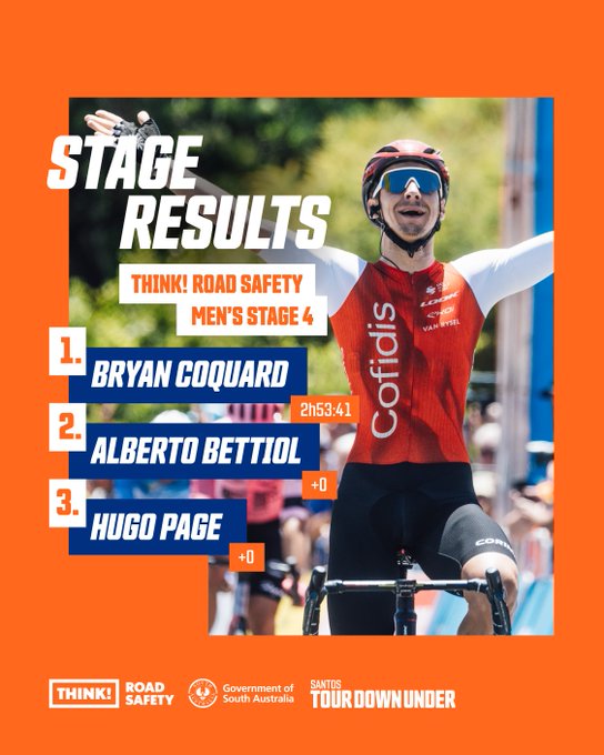 Brian Coquard se impone con autoridad en el Tour Down Under - Zikloland